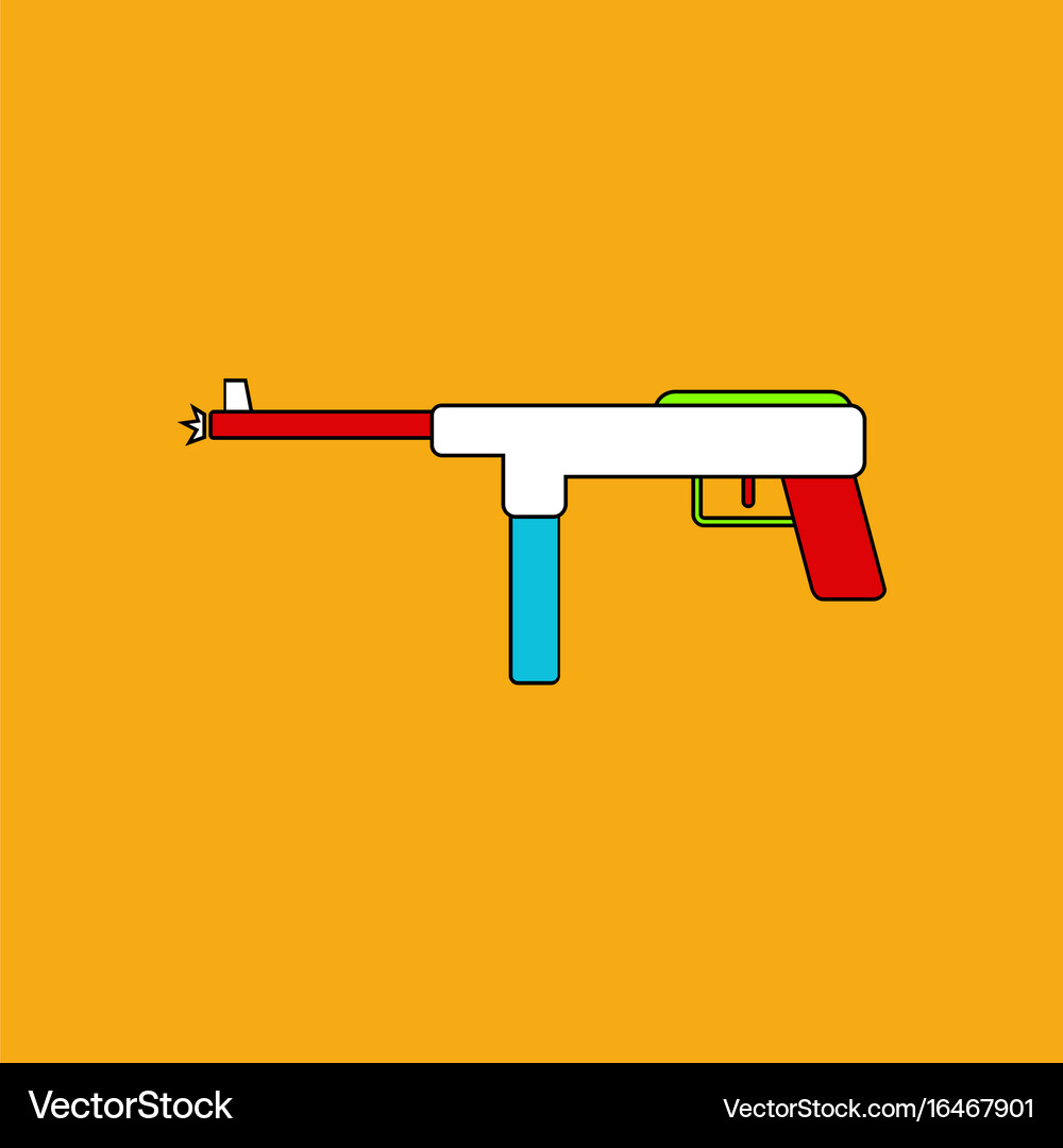 Flat icon design collection military machine gun Vector Image