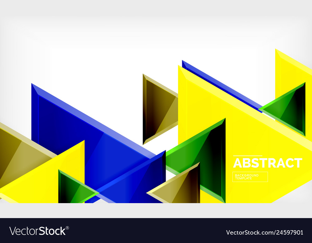 Flying triangles composition geometric background Vector Image