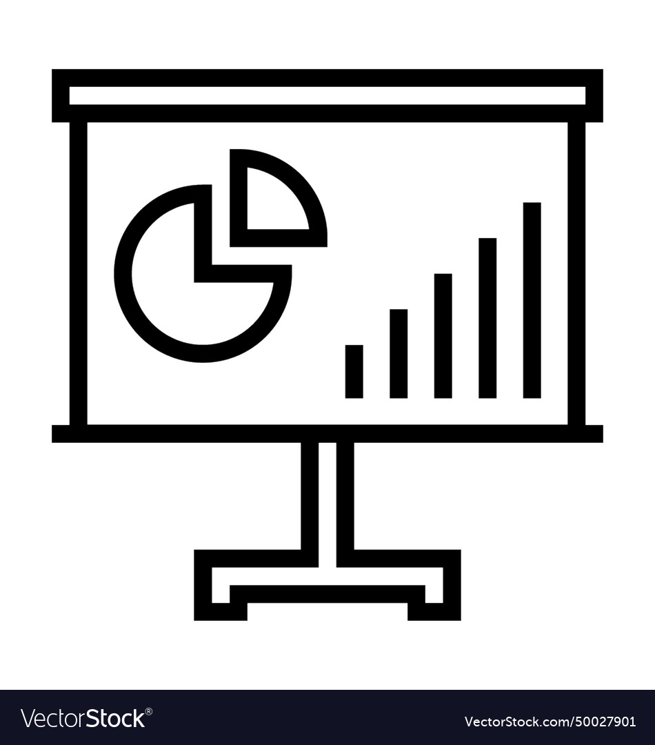 Graph presentation icon Royalty Free Vector Image