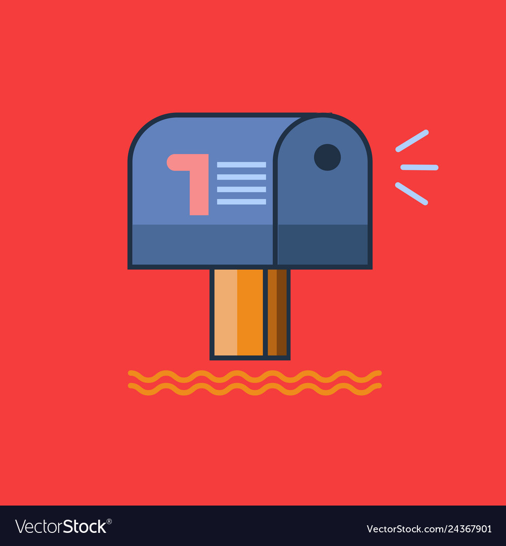 Mailbox icon set great flat icons use Royalty Free Vector