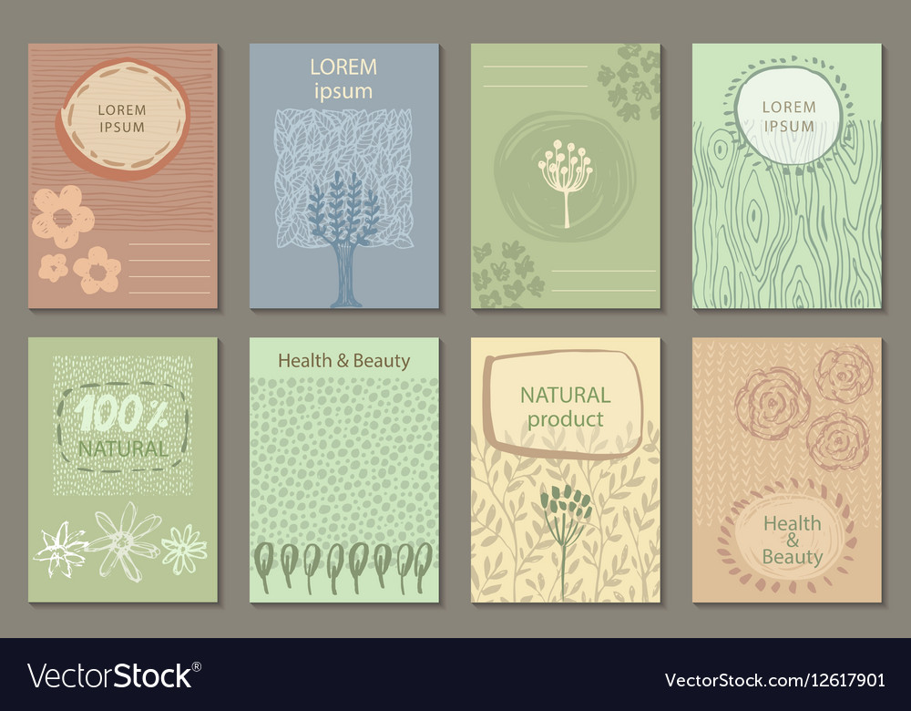 Set of eco nature labels or business card Vector Image