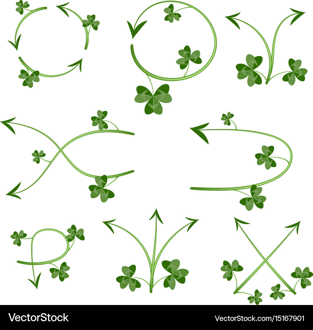 Set of ecological leaf arrow on white background Vector Image