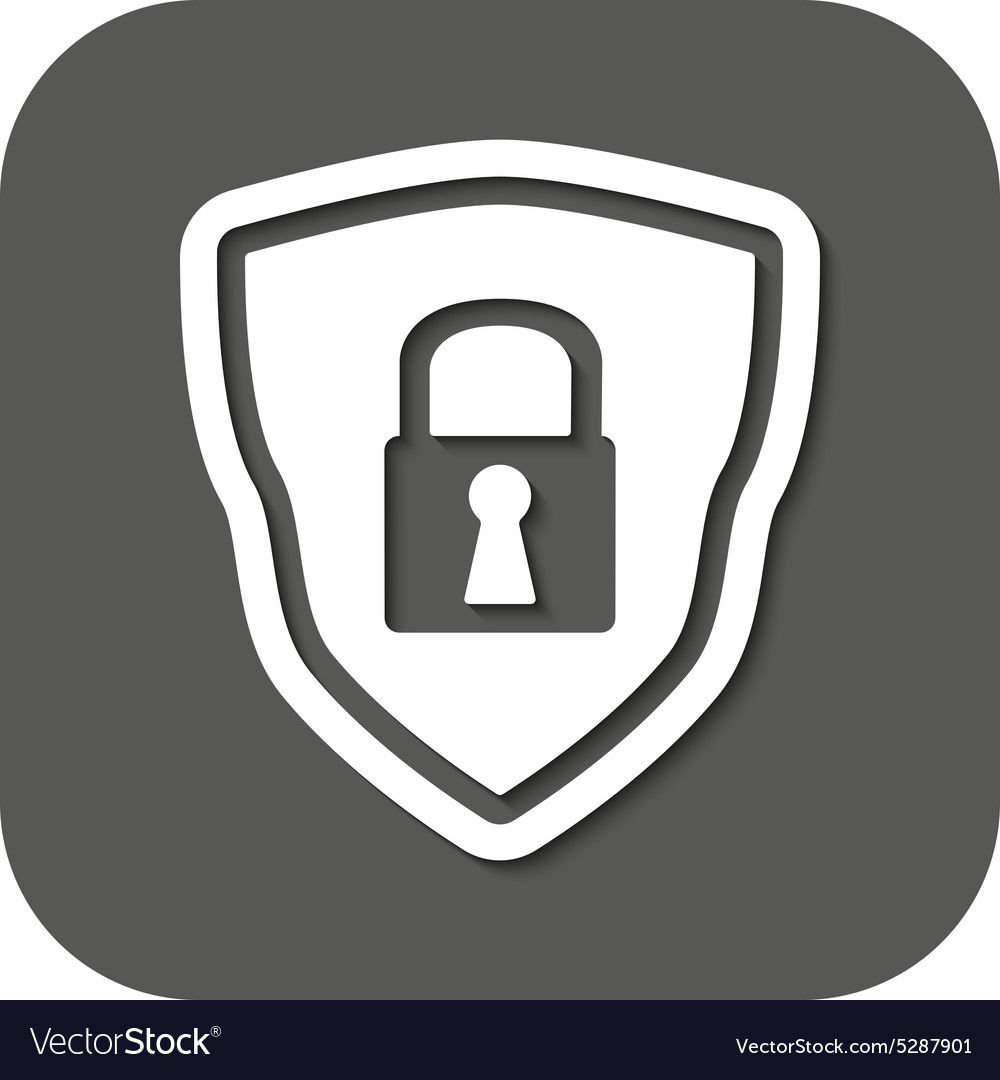 Shield icon security symbol flat Royalty Free Vector Image