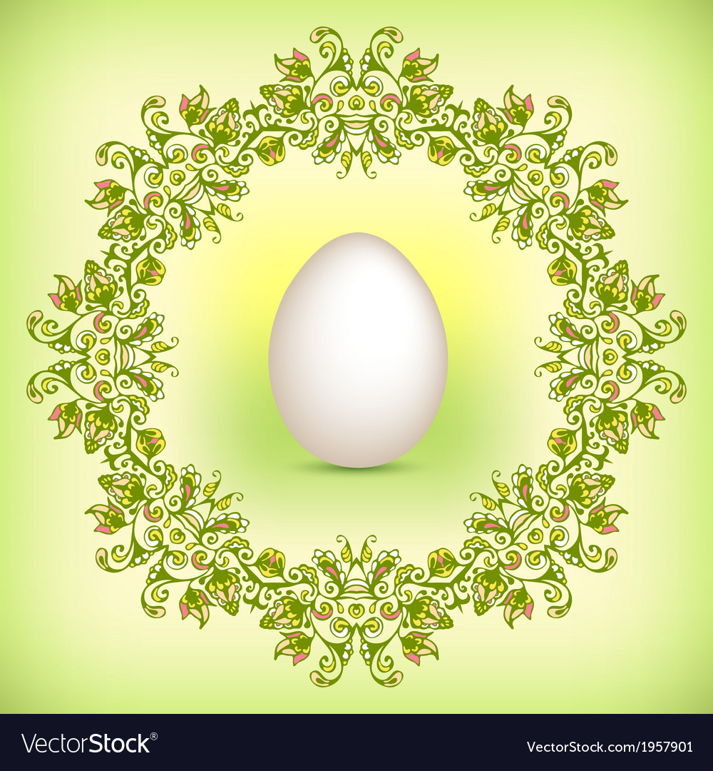 Spring green easter border Royalty Free Vector Image