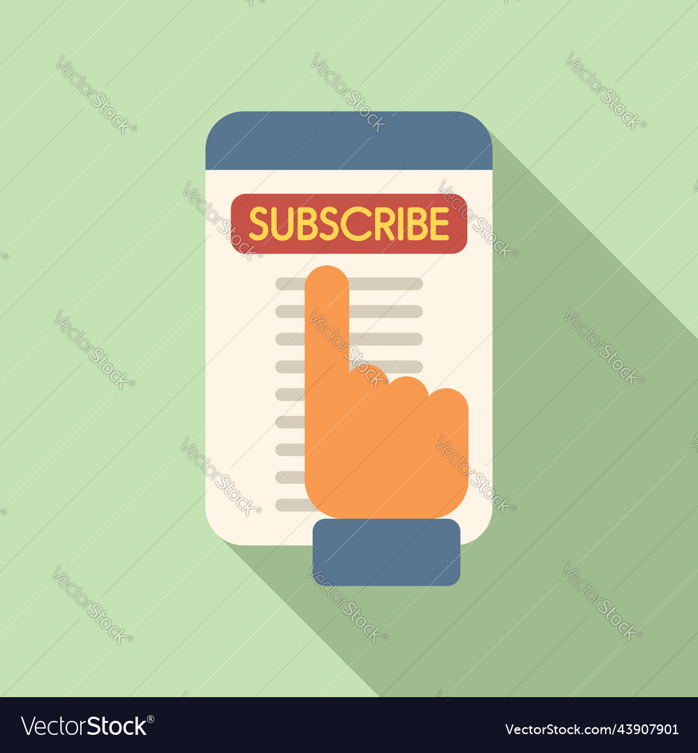 Subscribe icon flat email message Royalty Free Vector Image