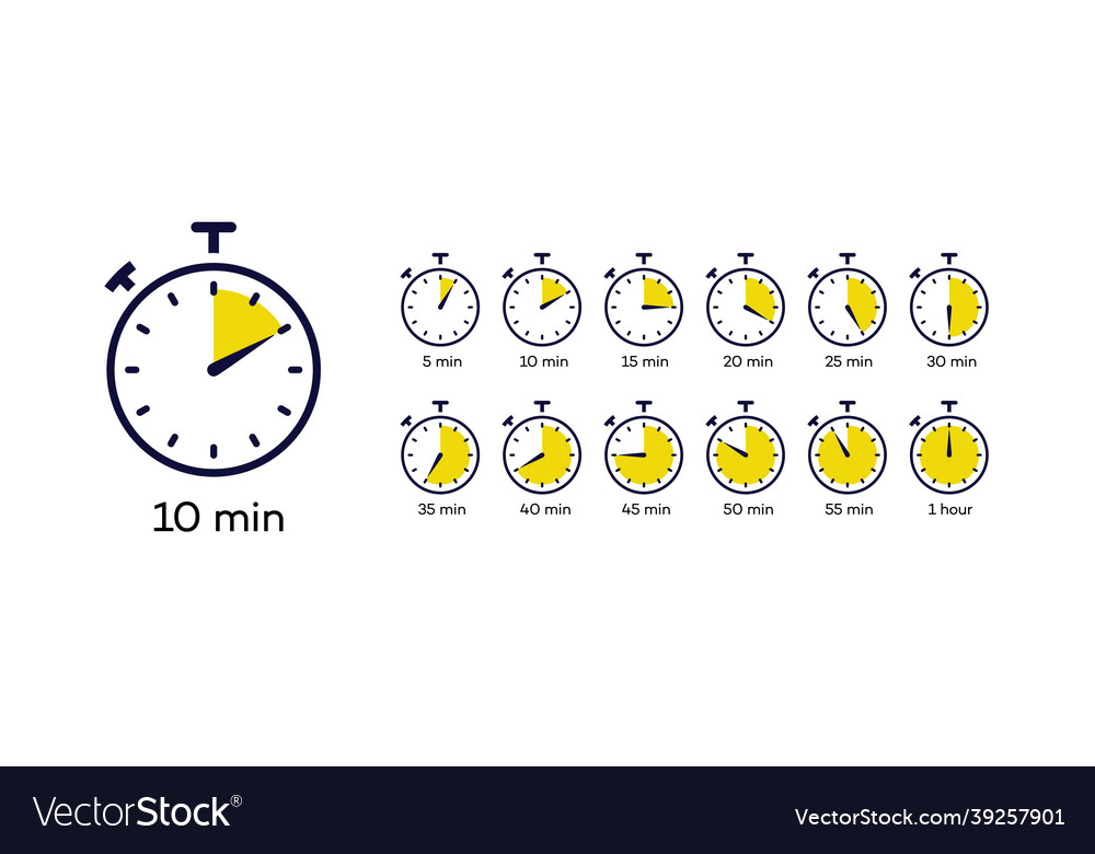 Timer symbol set Royalty Free Vector Image - VectorStock