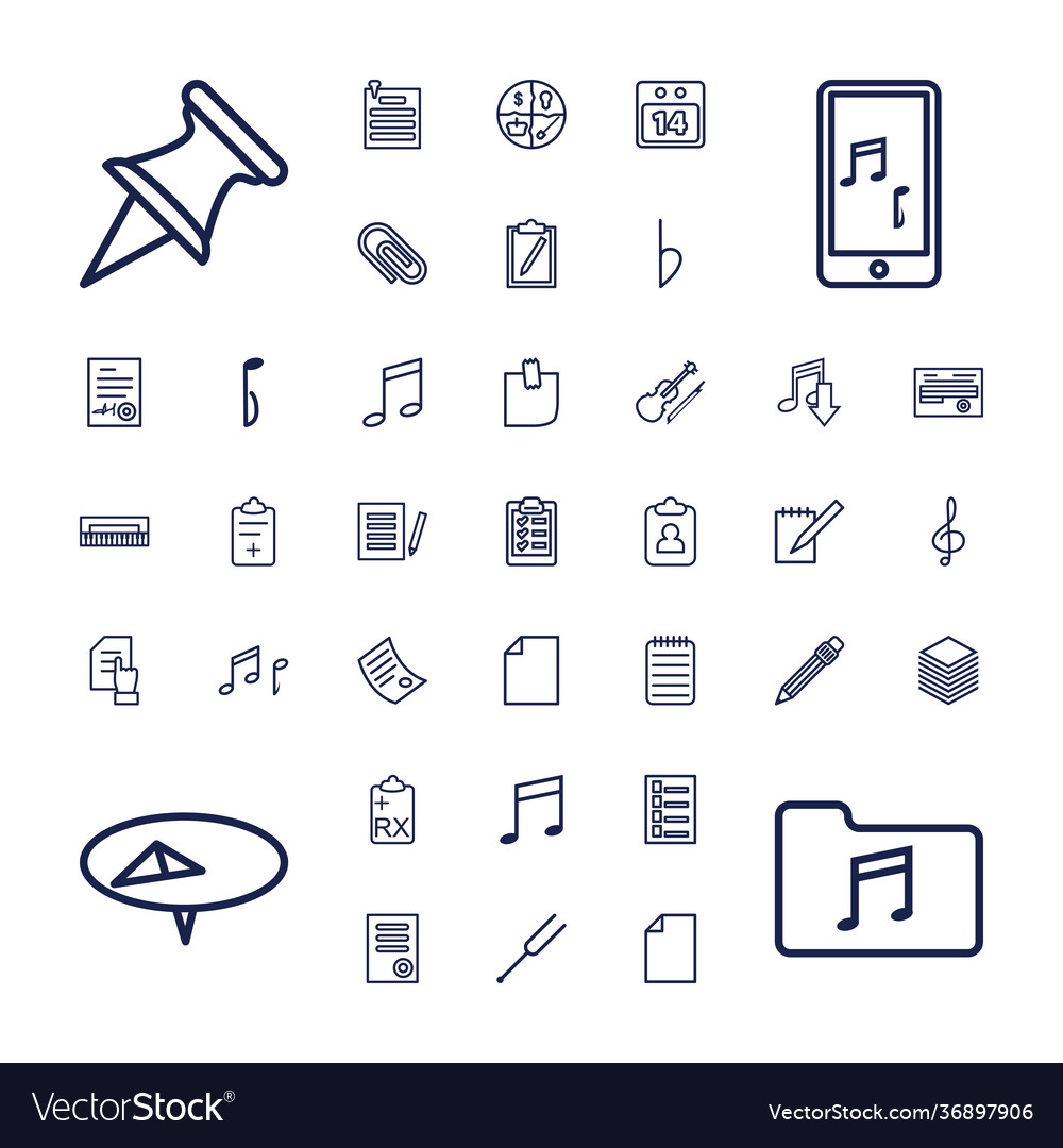 37 note icons Royalty Free Vector Image - VectorStock