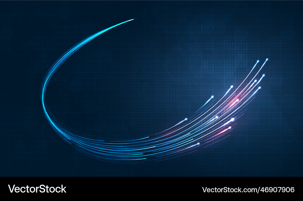 Blue light streak fiber optic speed line Vector Image
