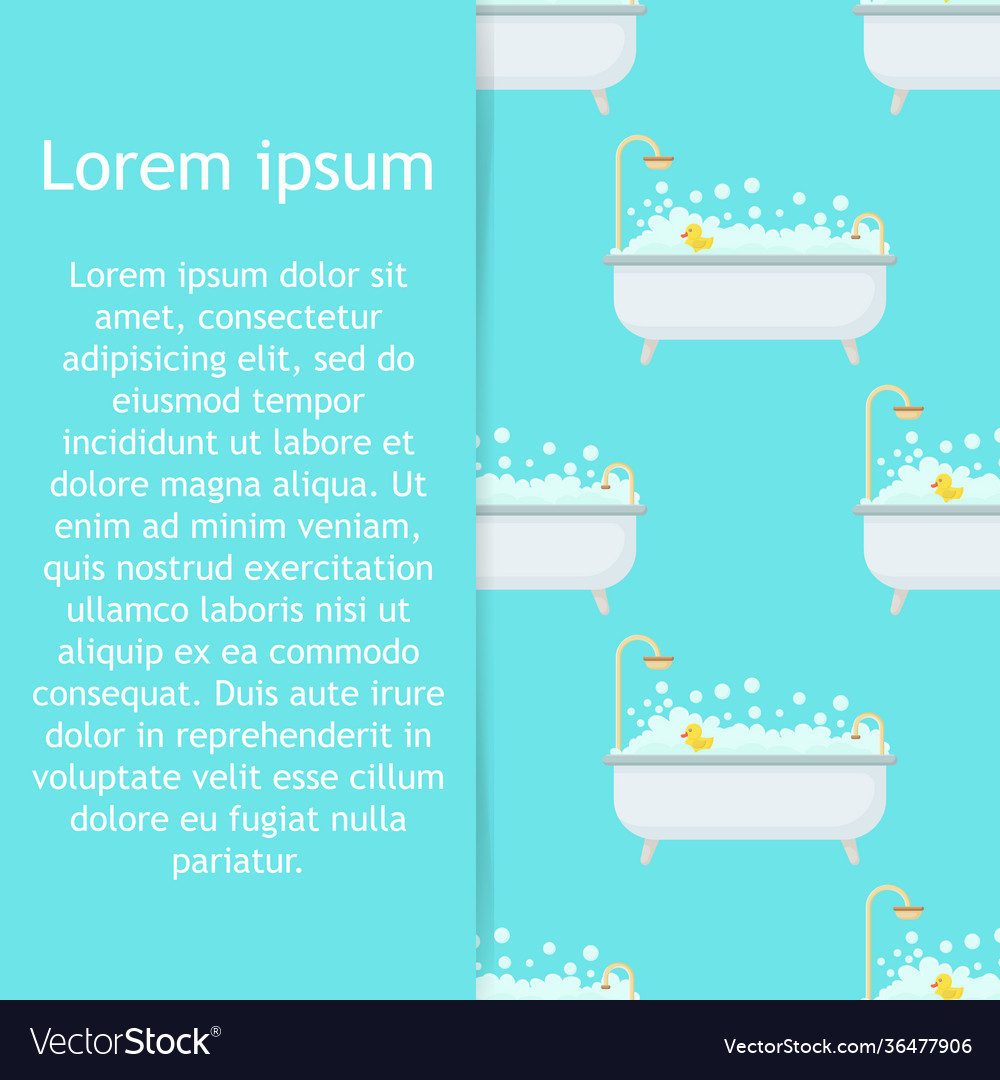 Bubble bath pattern interior in flat style Vector Image