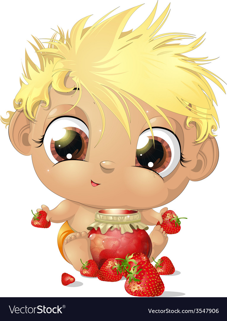 Child eating strawberries Royalty Free Vector Image Child eating strawberries Royalty Free Vector Image