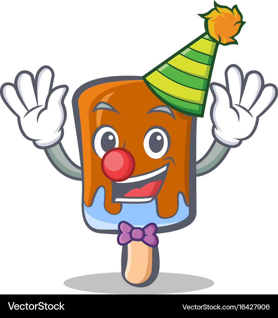 Clown ice cream character cartoon Royalty Free Vector Image