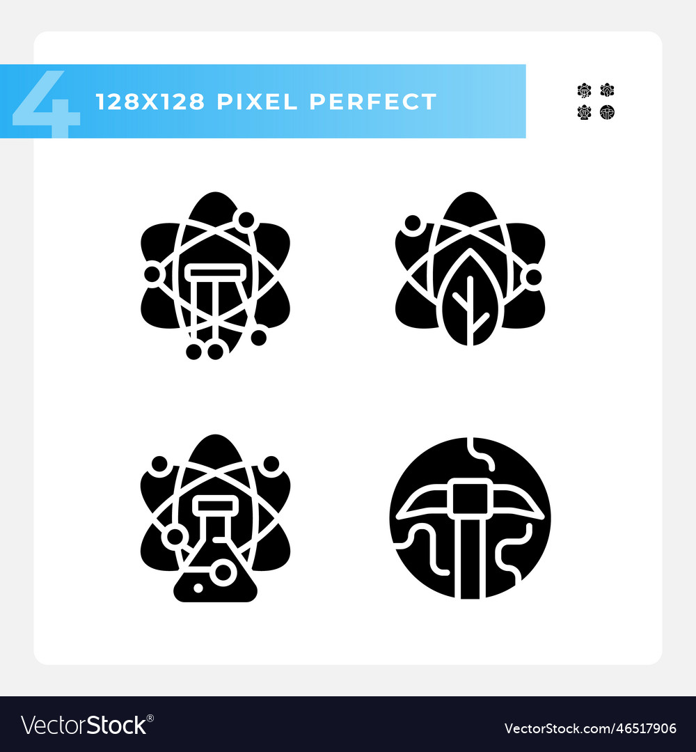 Data mining with stem pixel perfect black glyph Vector Image