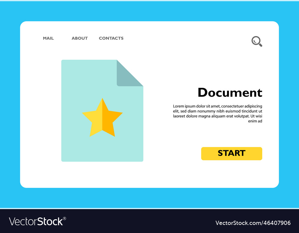 Document with yellow star Royalty Free Vector Image