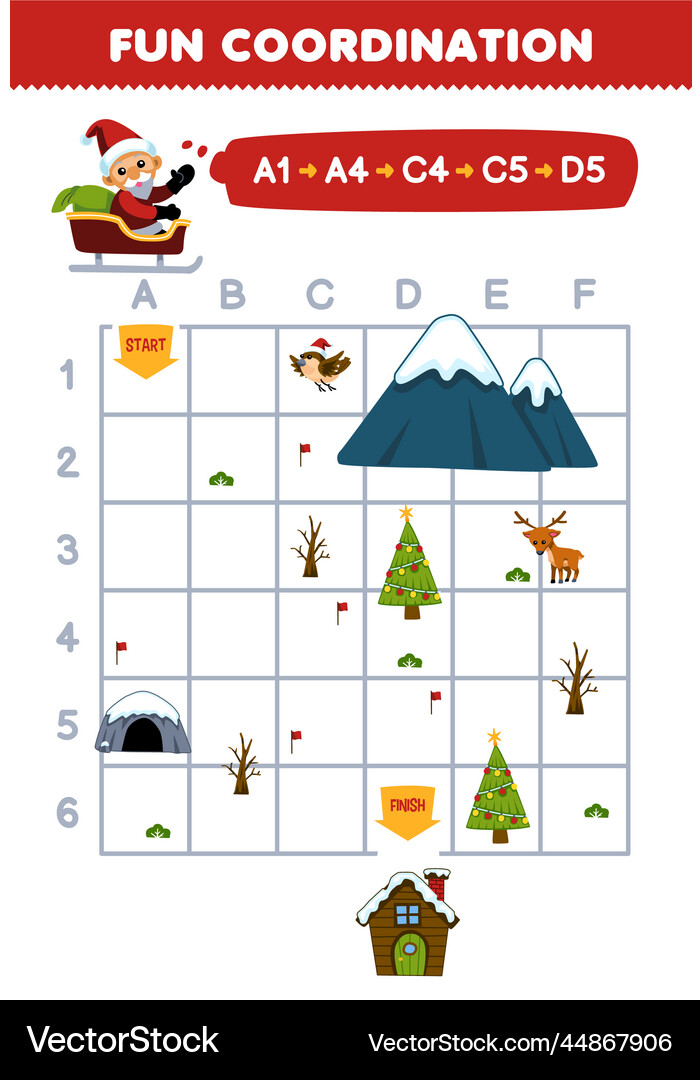 Education game for children draw the way Vector Image