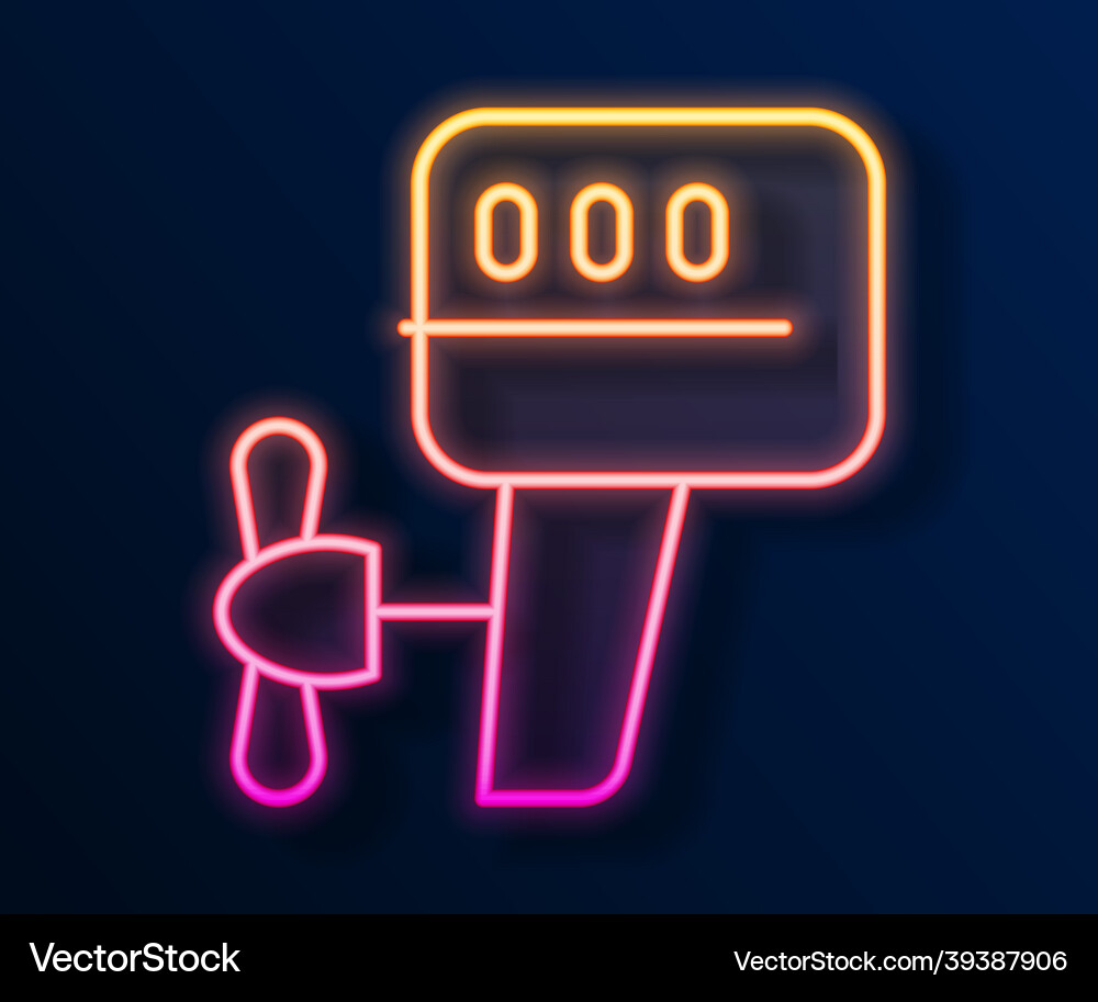 Glowing neon line outboard boat motor icon Vector Image