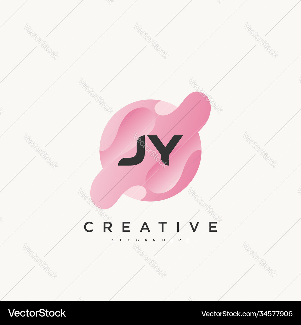 Jy initial letter colorful logo icon design Vector Image