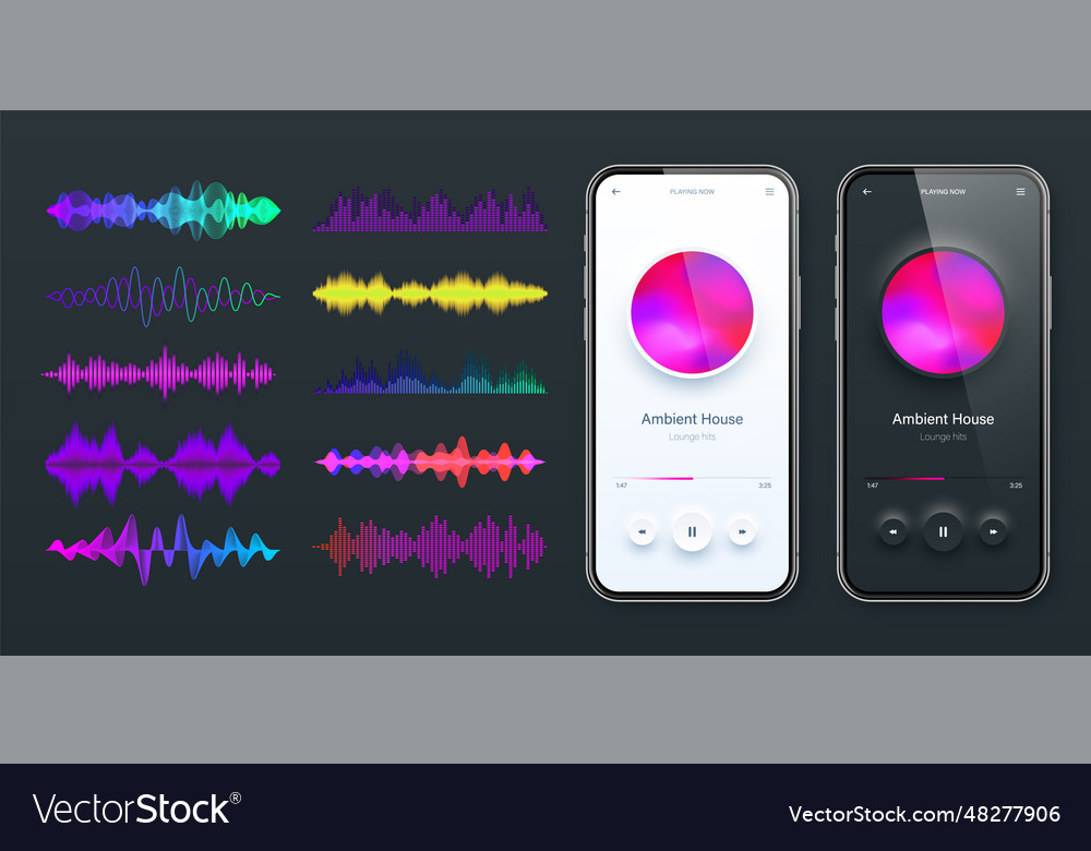 Online audio player user interface smartphone app Vector Image
