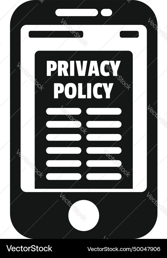 Phone privacy policy icon simple company Vector Image
