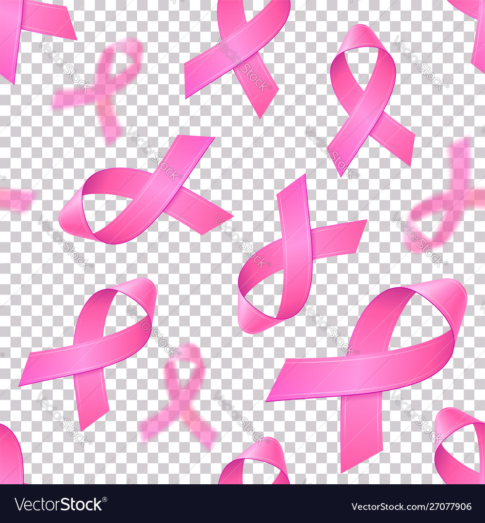 Seamless pattern with realistic pink ribbons Vector Image