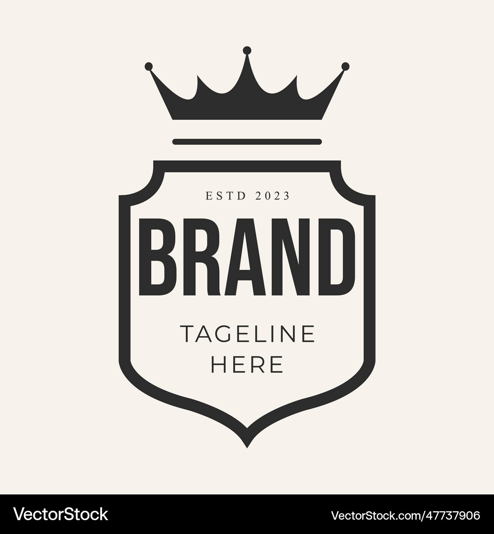 Shield logo brand corona line art design Vector Image