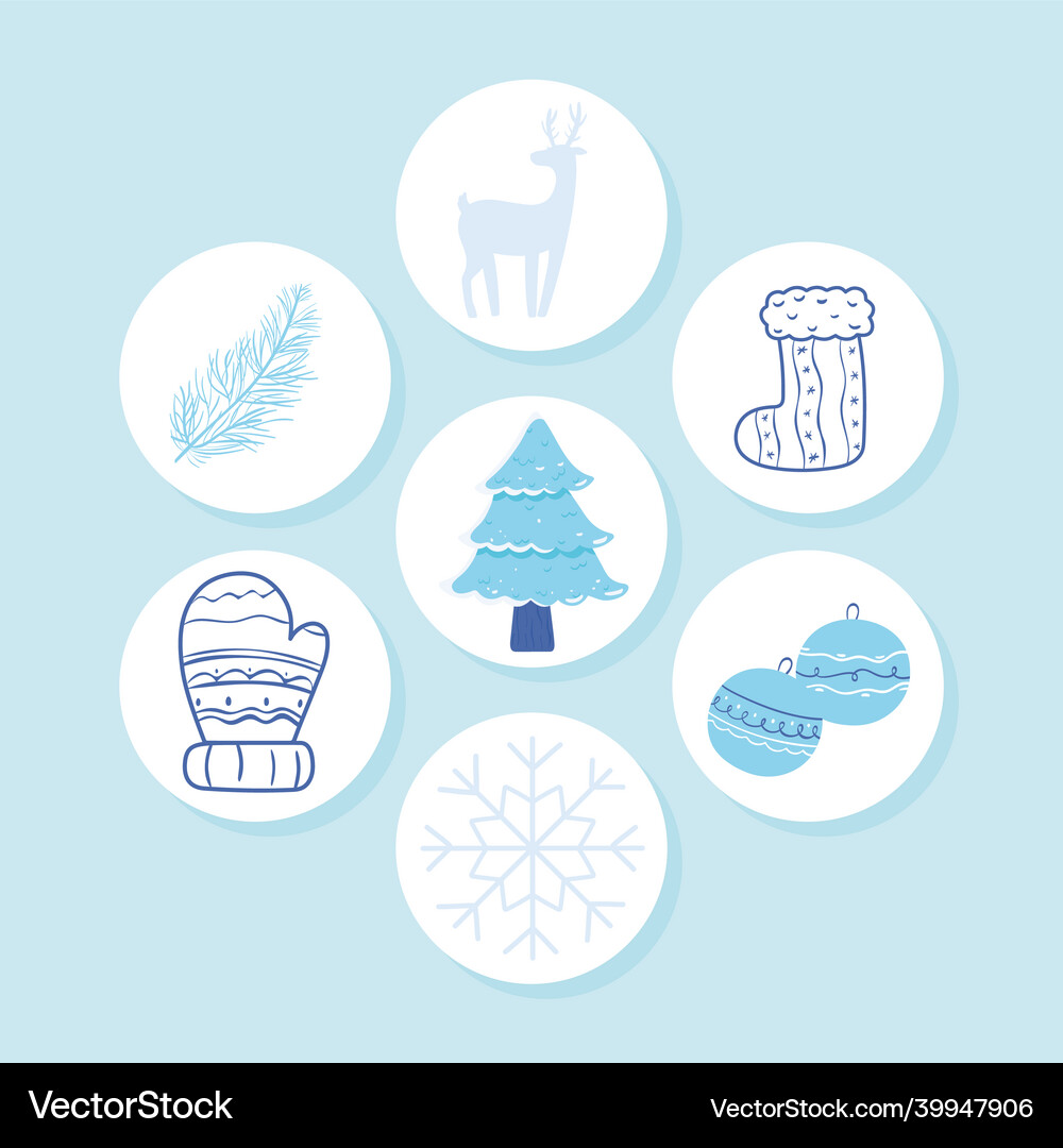 Winter season icons Royalty Free Vector Image - VectorStock