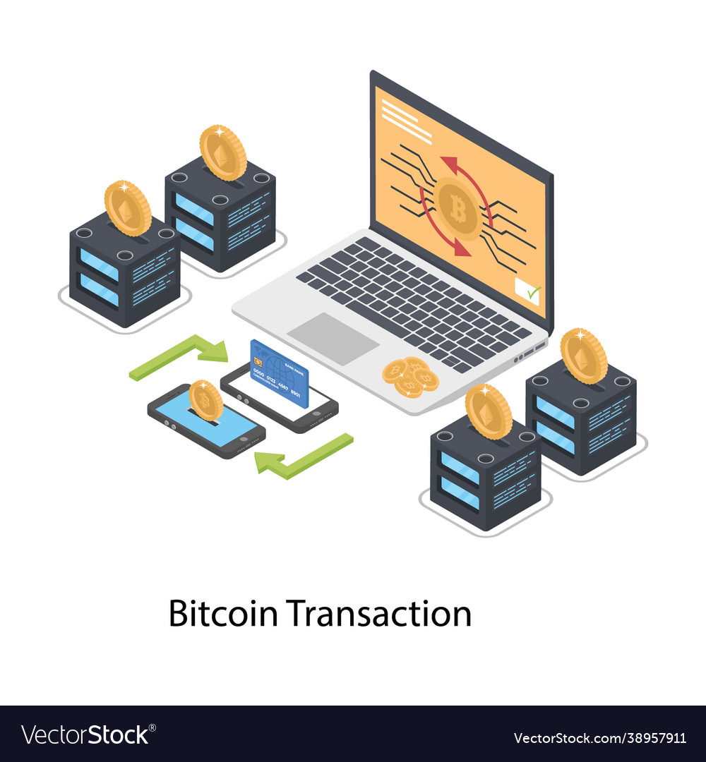 Bitcoin transaction Royalty Free Vector Image - VectorStock