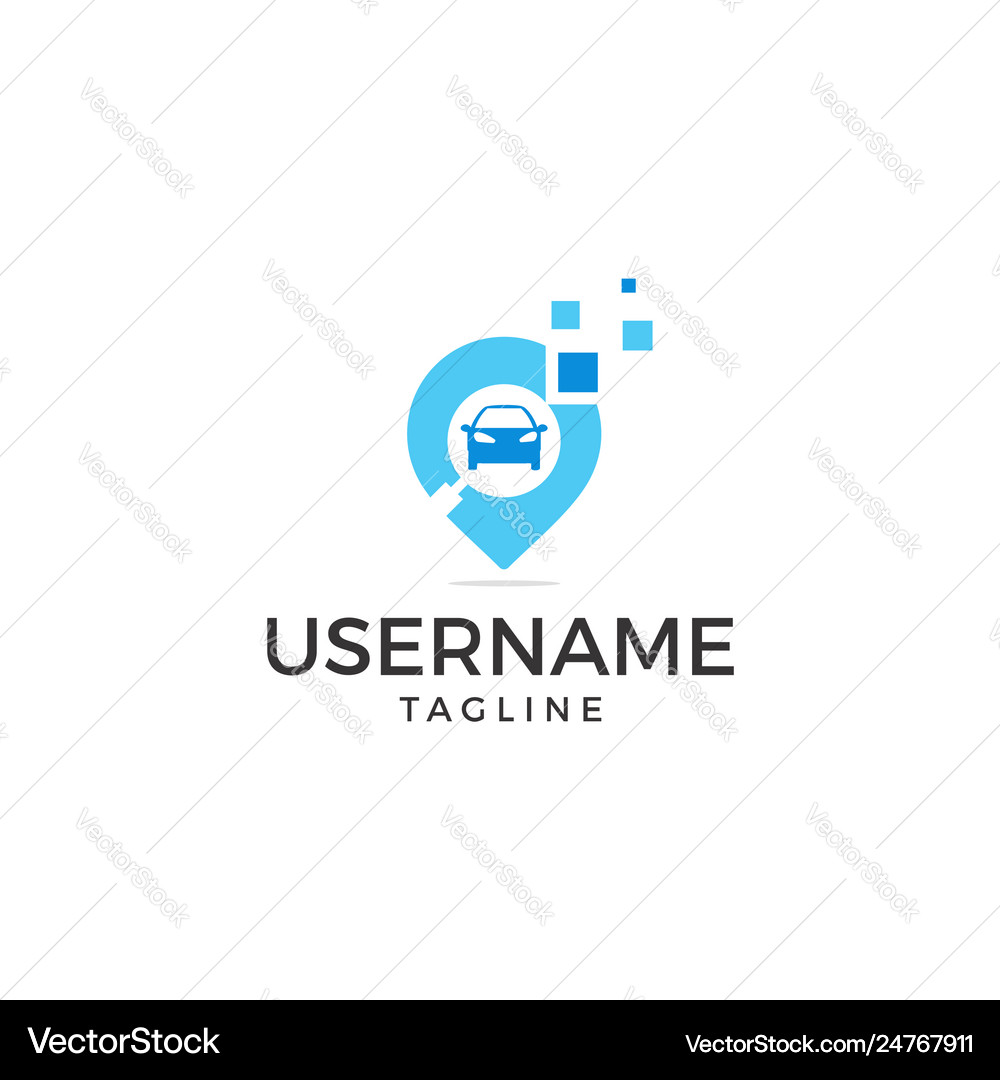 Business car location sun logo template Royalty Free Vector