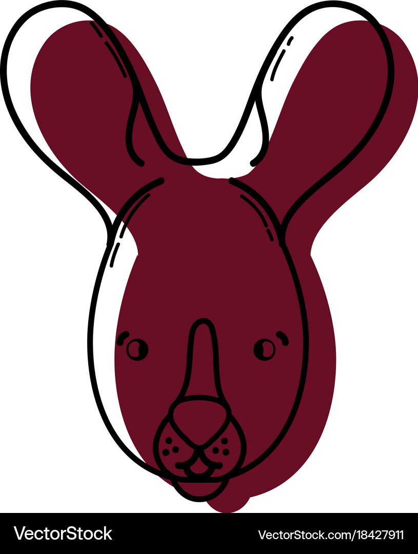 Color cute rabbit head wild animal Royalty Free Vector Image