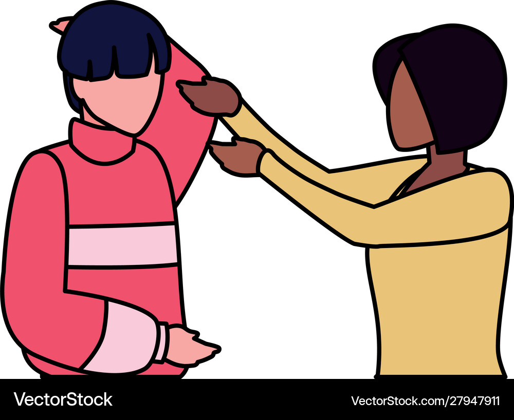 Couple people on white background Royalty Free Vector Image