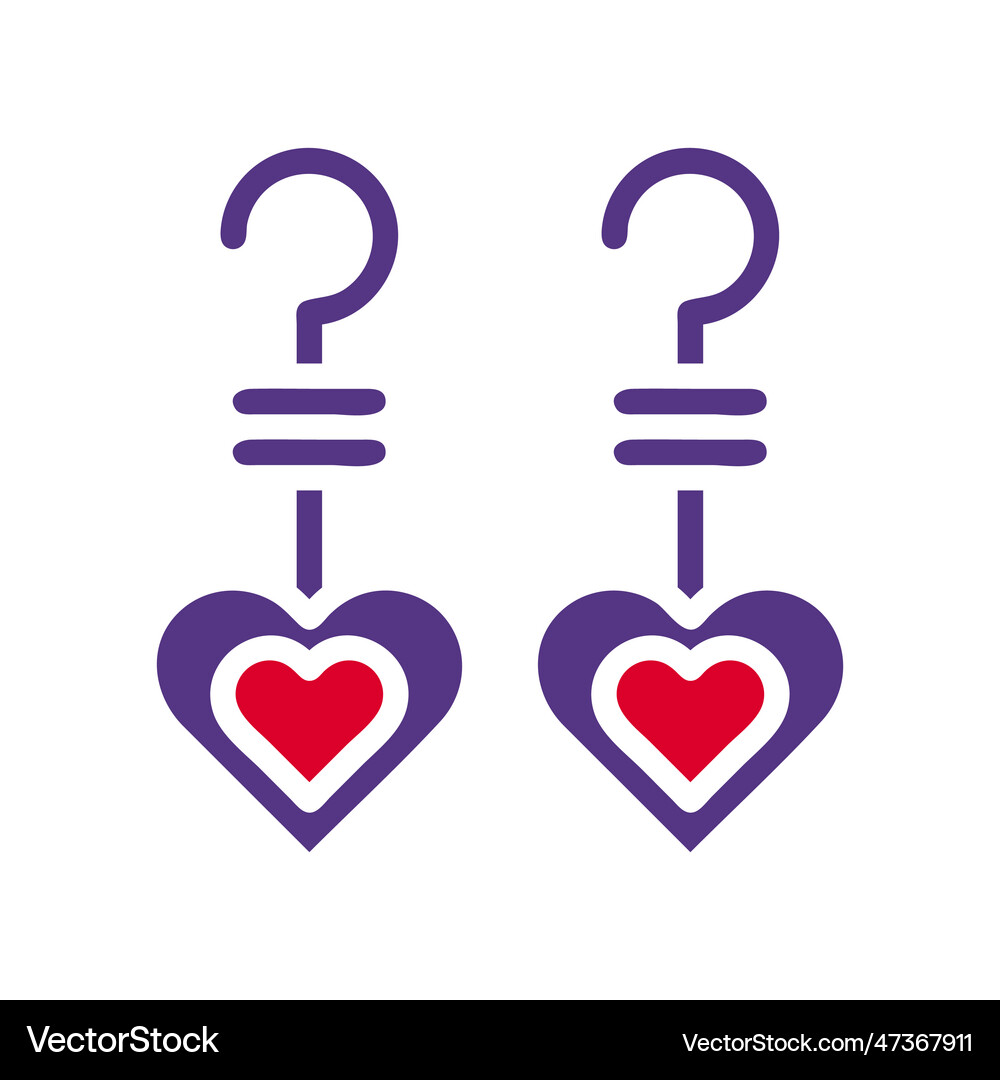 Earring love icon solid red purple colour mother Vector Image