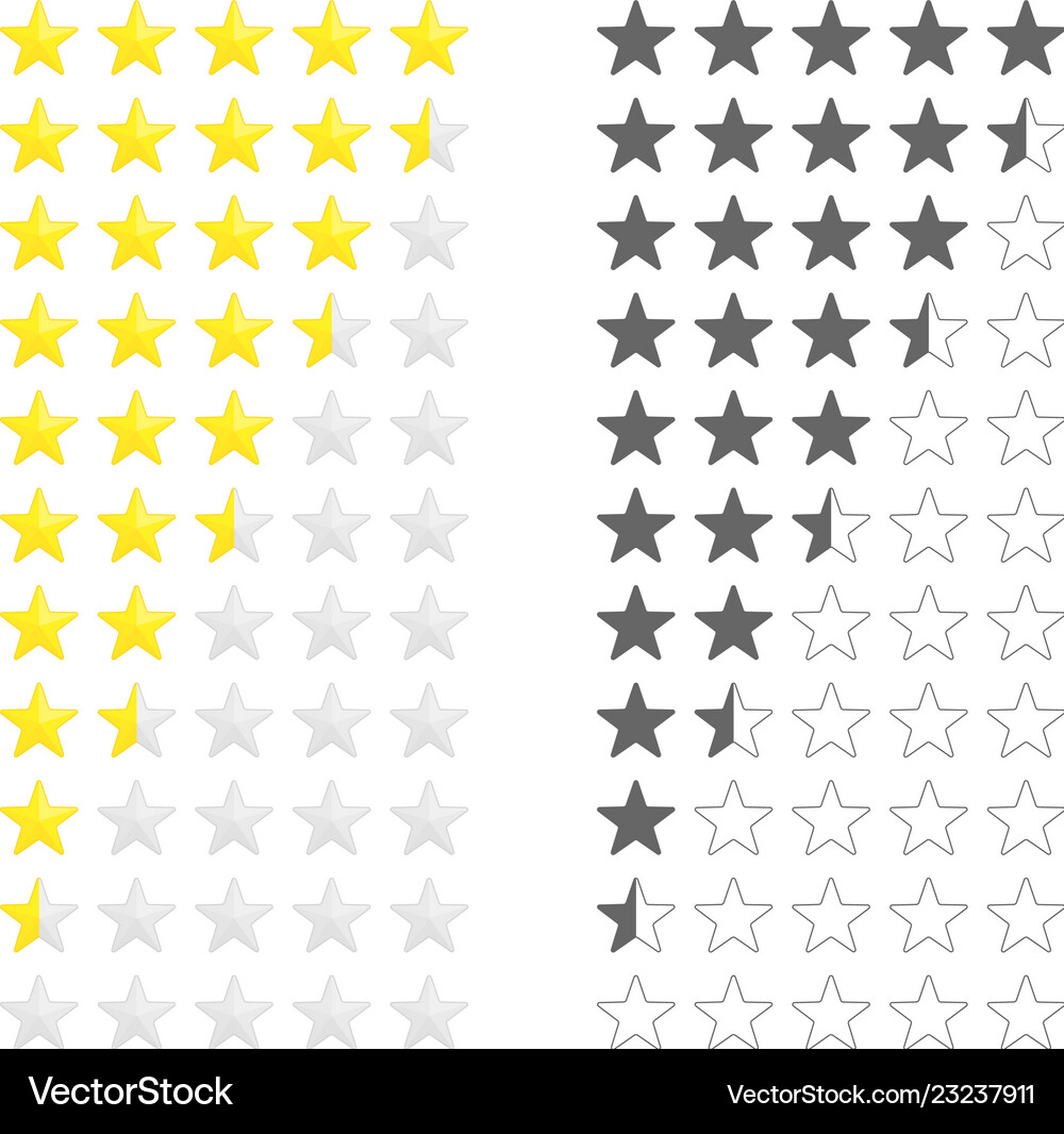 Gold stars rating Royalty Free Vector Image - VectorStock