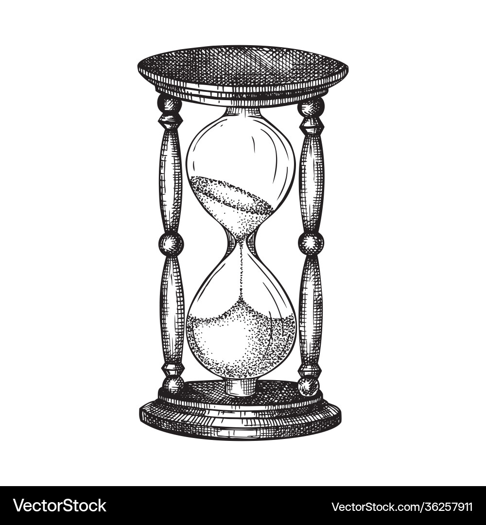 Hand sketched hourglass drawing sandglas Vector Image