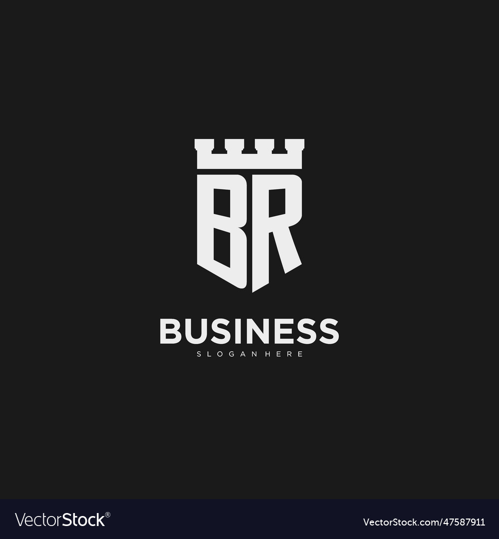 Initials br logo monogram with shield Royalty Free Vector Initials br logo monogram with shield Royalty Free Vector