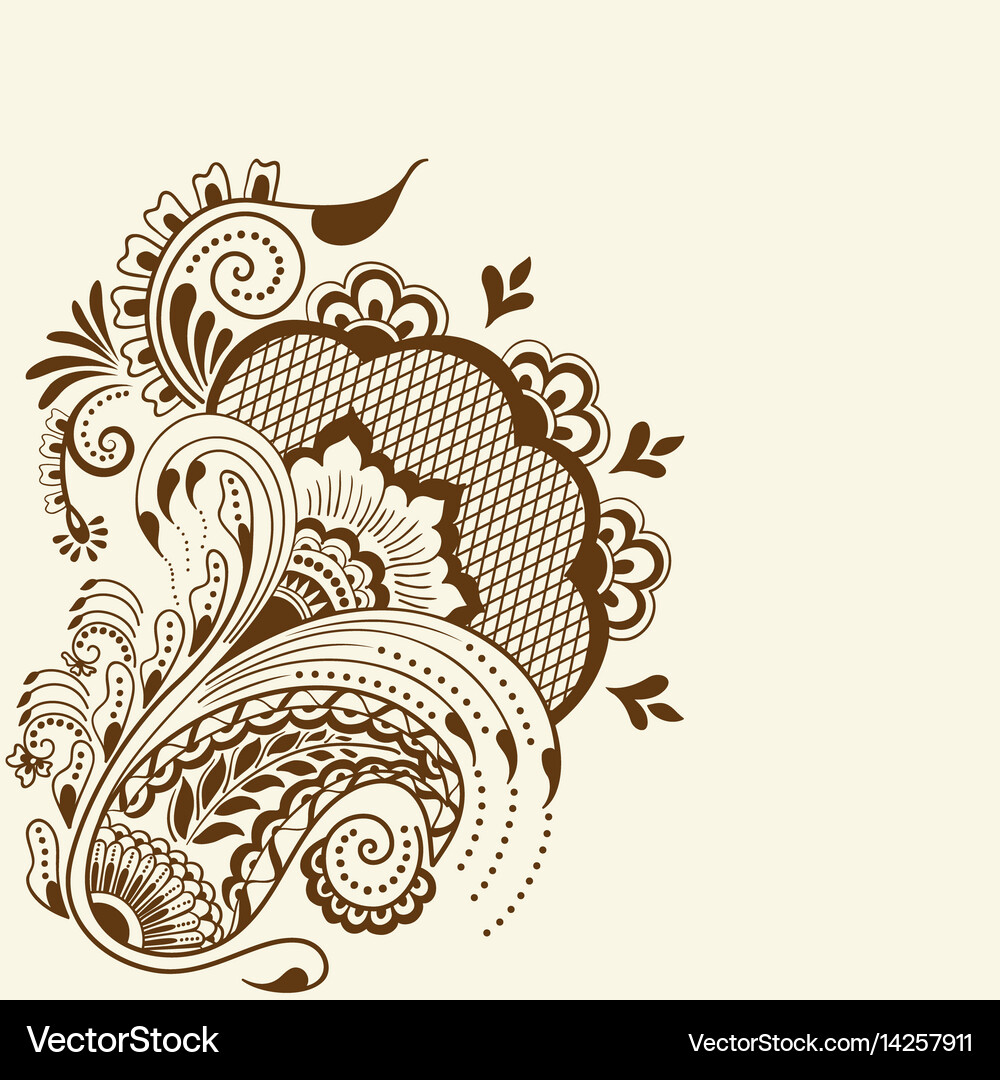 Mehndi ornament traditional Royalty Free Vector Image