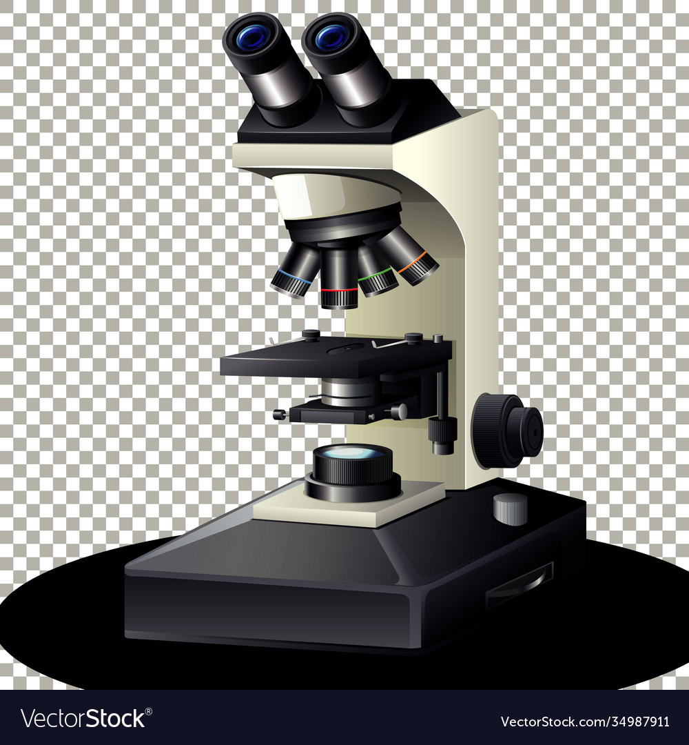 Microscope technology on transparent background Vector Image