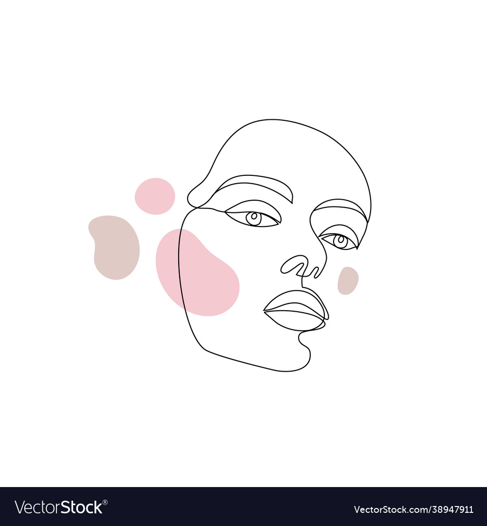 Minimalist Style Portrait Line Continuous Vector Image
