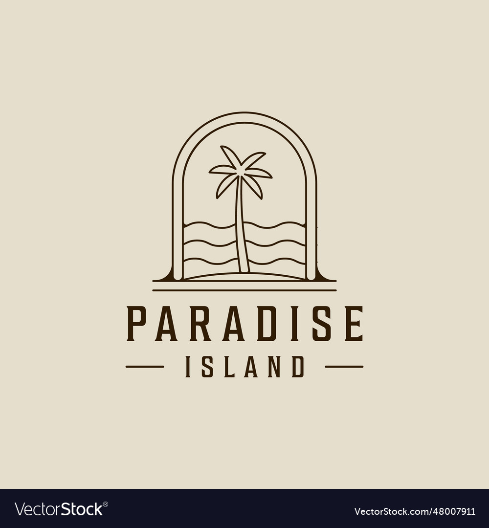 Palm tree logo line art simple minimalist Vector Image Palm tree logo line art simple minimalist Vector Image