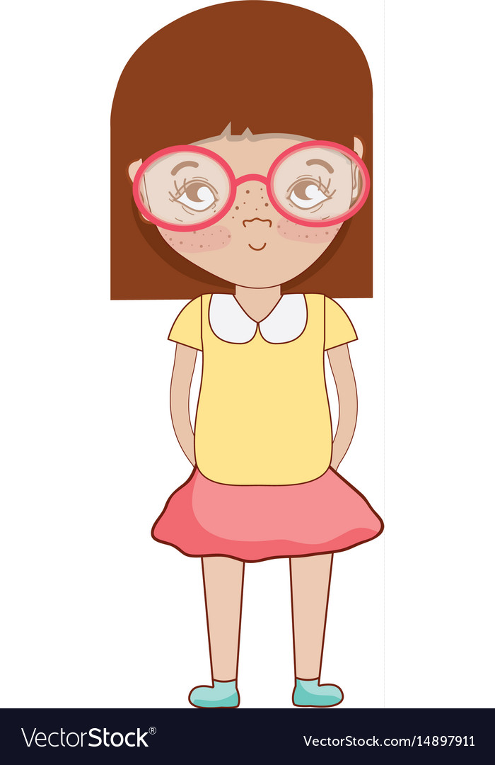 Pretty girl with glasses and casual wear Vector Image