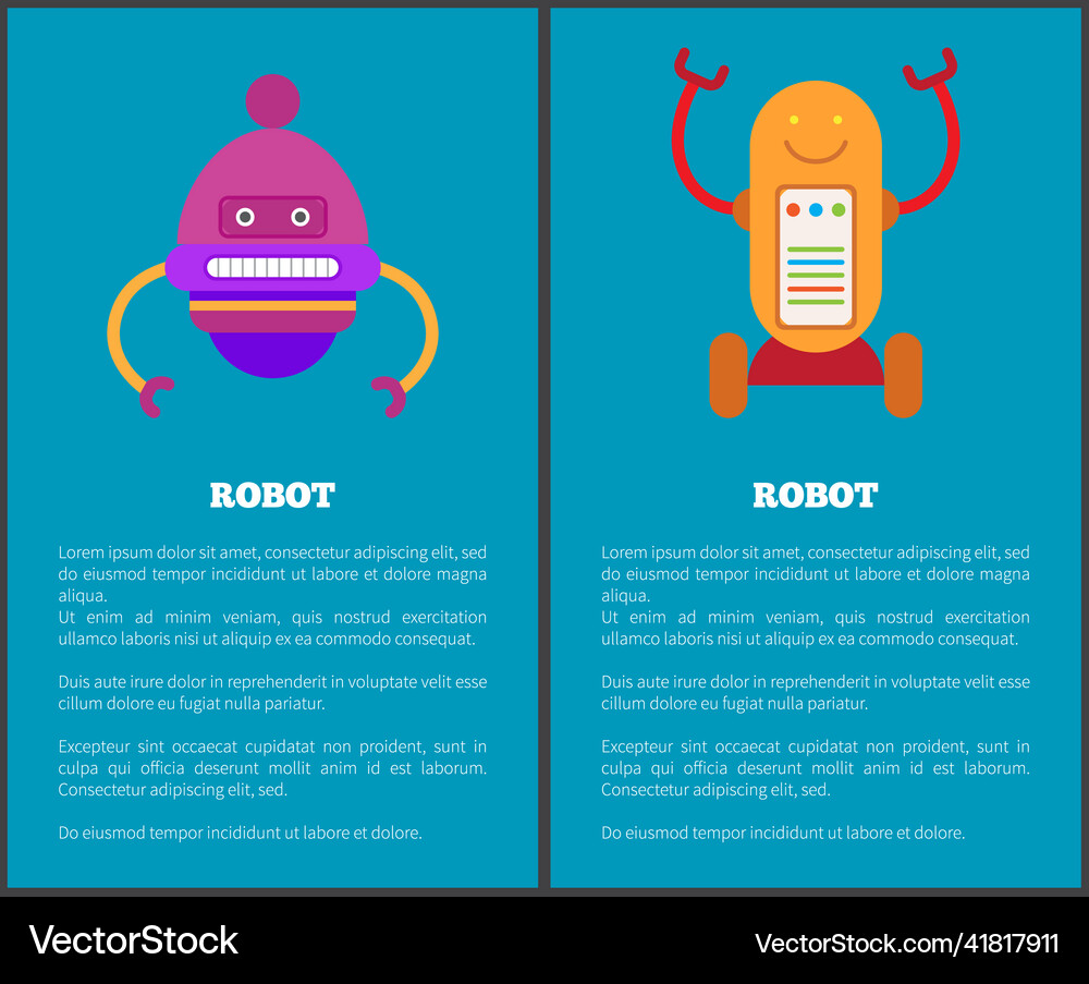 Robot collection of posters Royalty Free Vector Image
