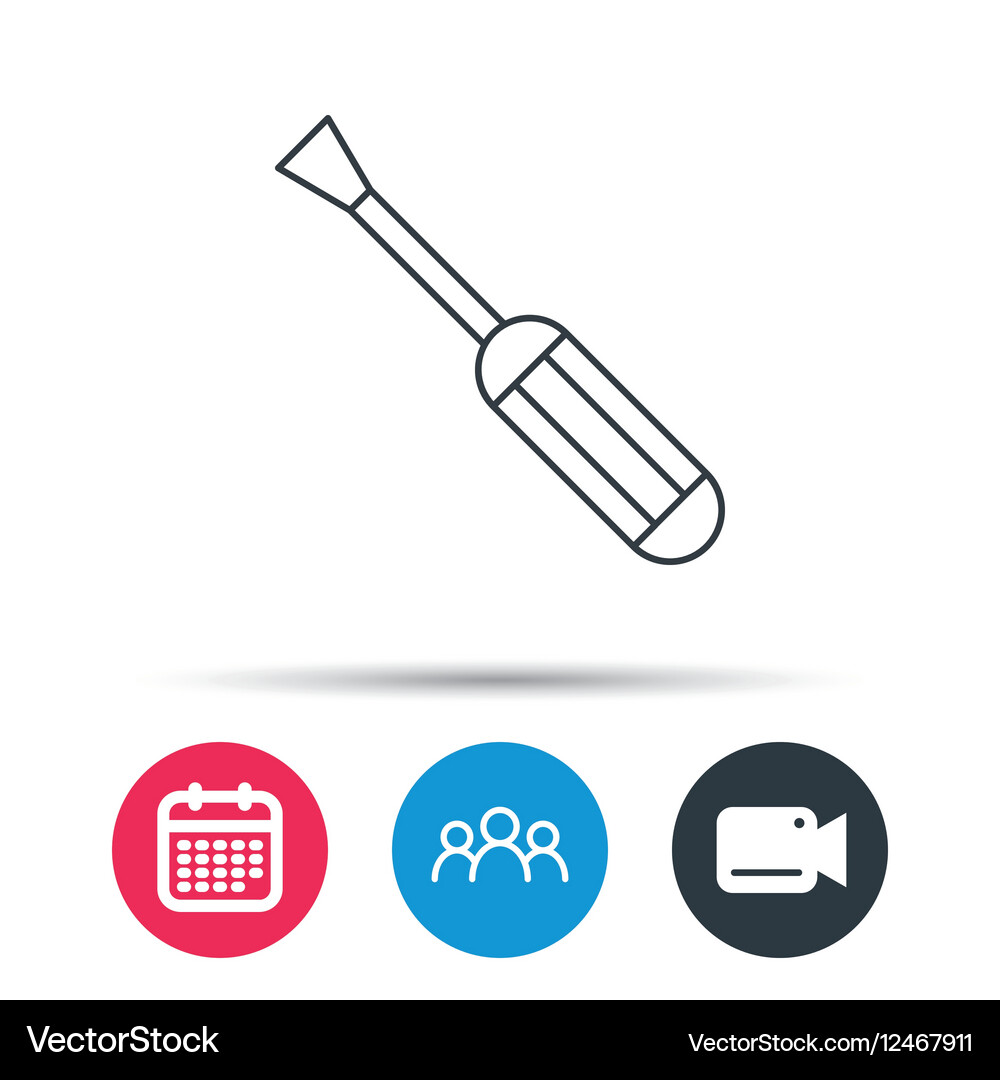 Screwdriver icon repair or fix tool sign Vector Image
