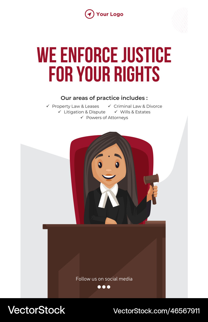 We enforce justice for your rights portrait design