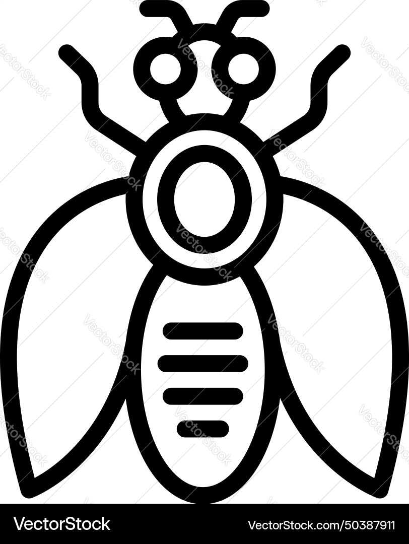 Wings insect icon outline tsetse fly Royalty Free Vector