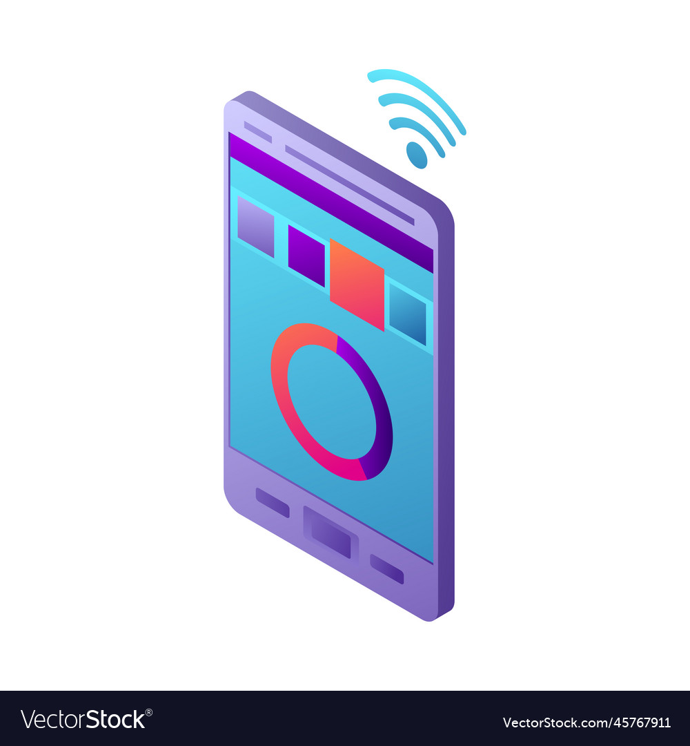 Wireless smartphone control composition Royalty Free Vector