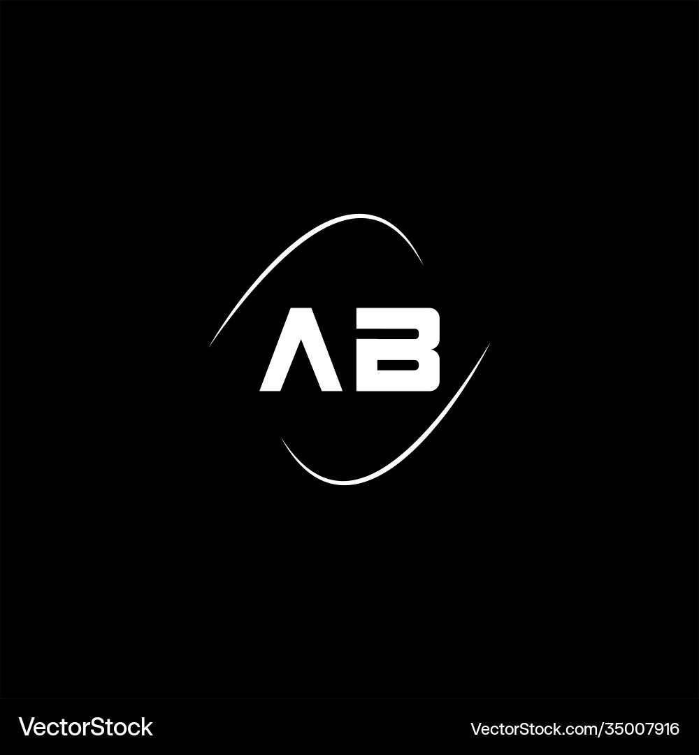 A b letter logo creative design on black color Vector Image