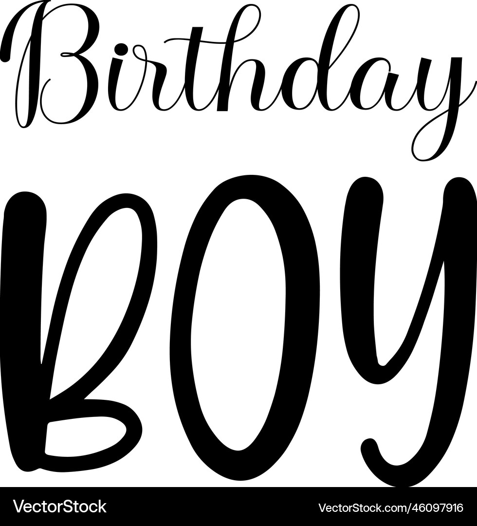 Birthday boy black letter quote Royalty Free Vector Image