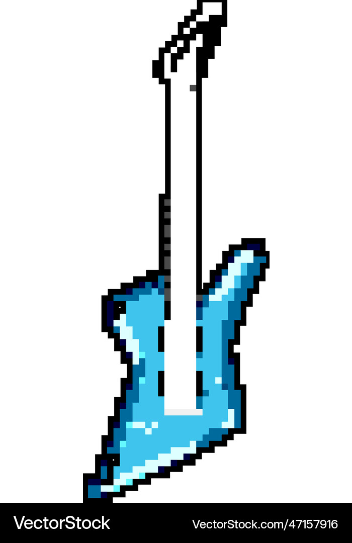 Classic electric guitar game pixel art Royalty Free Vector