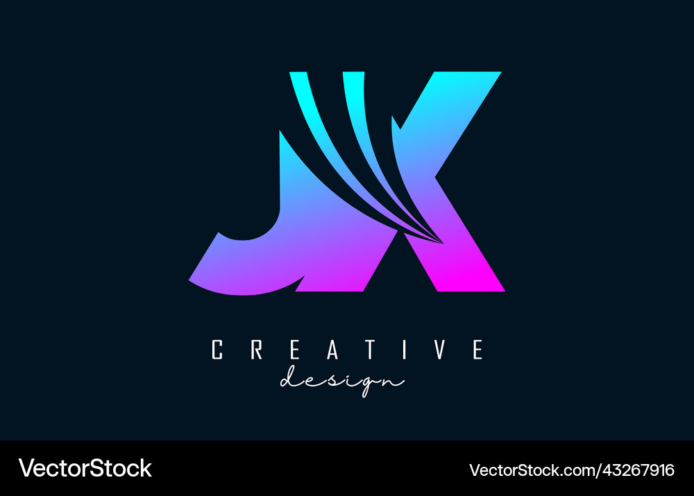 Creative colorful letters jx j x logo Royalty Free Vector
