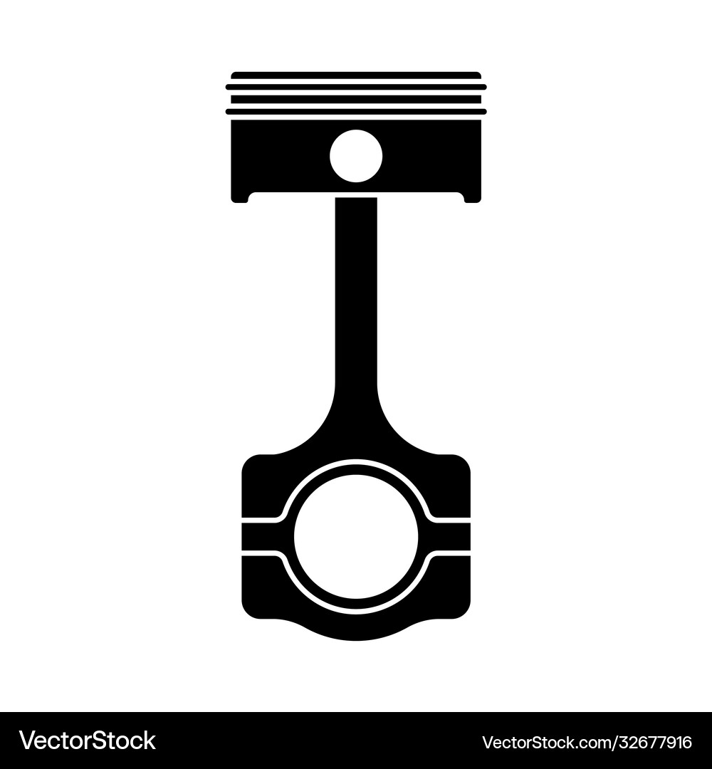 Cutout silhouette car piston icon outline icon Vector Image