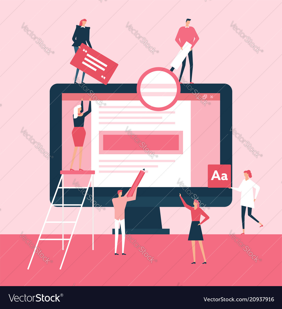 Drafting a document - flat design style Royalty Free Vector