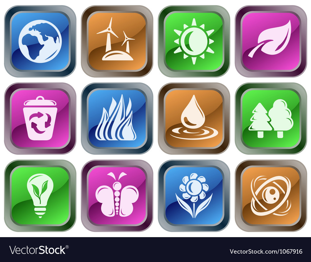 Environment buttons Royalty Free Vector Image - VectorStock